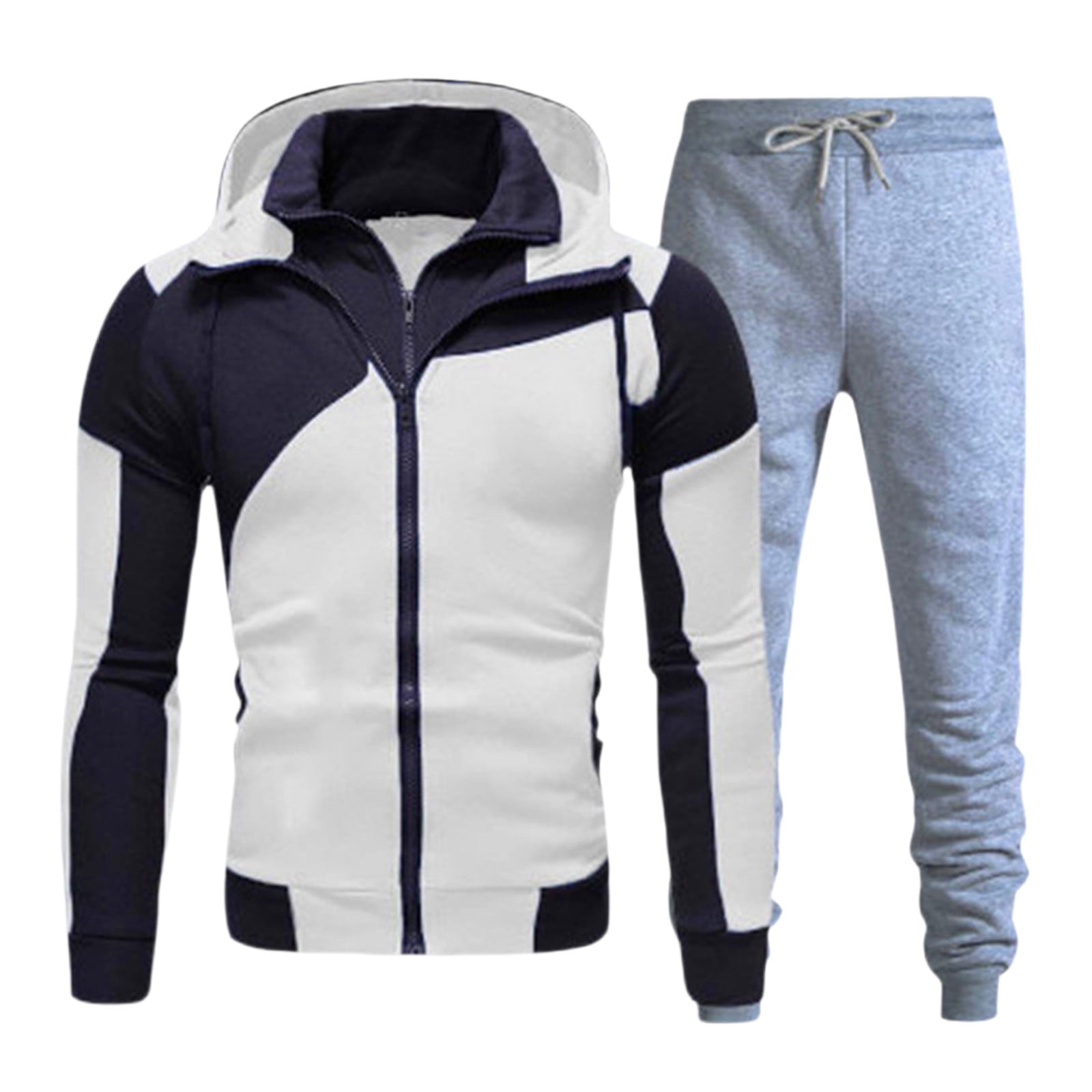 guisaled Tracksuit 2 Piece for Men Long Sleeve Full Zip Hooded ...