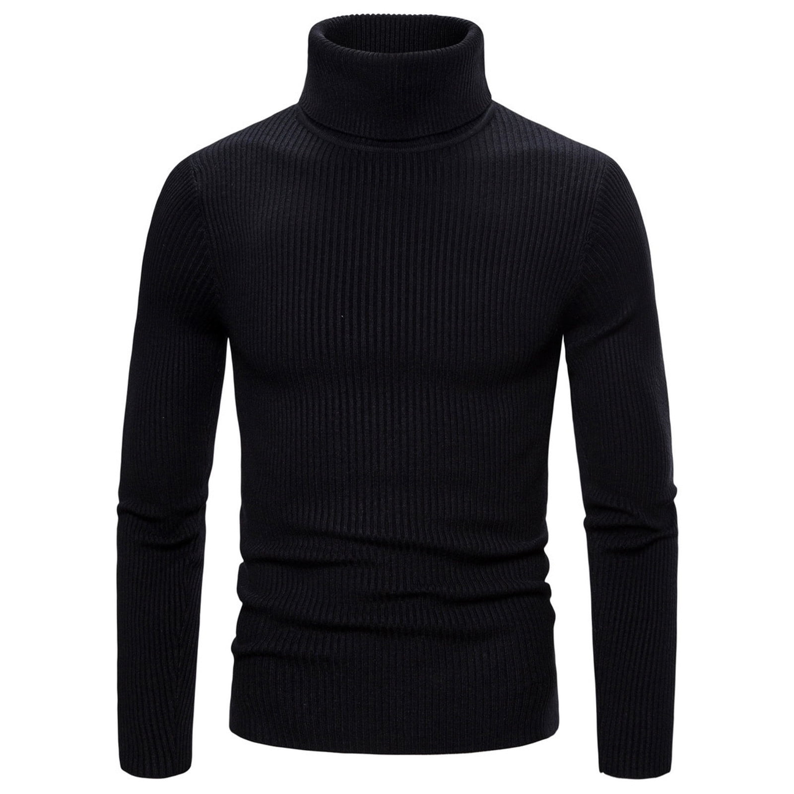 guisaled Turtleneck Shirts for Men Long Sleeve Soft Cotton Turtle Necks ...
