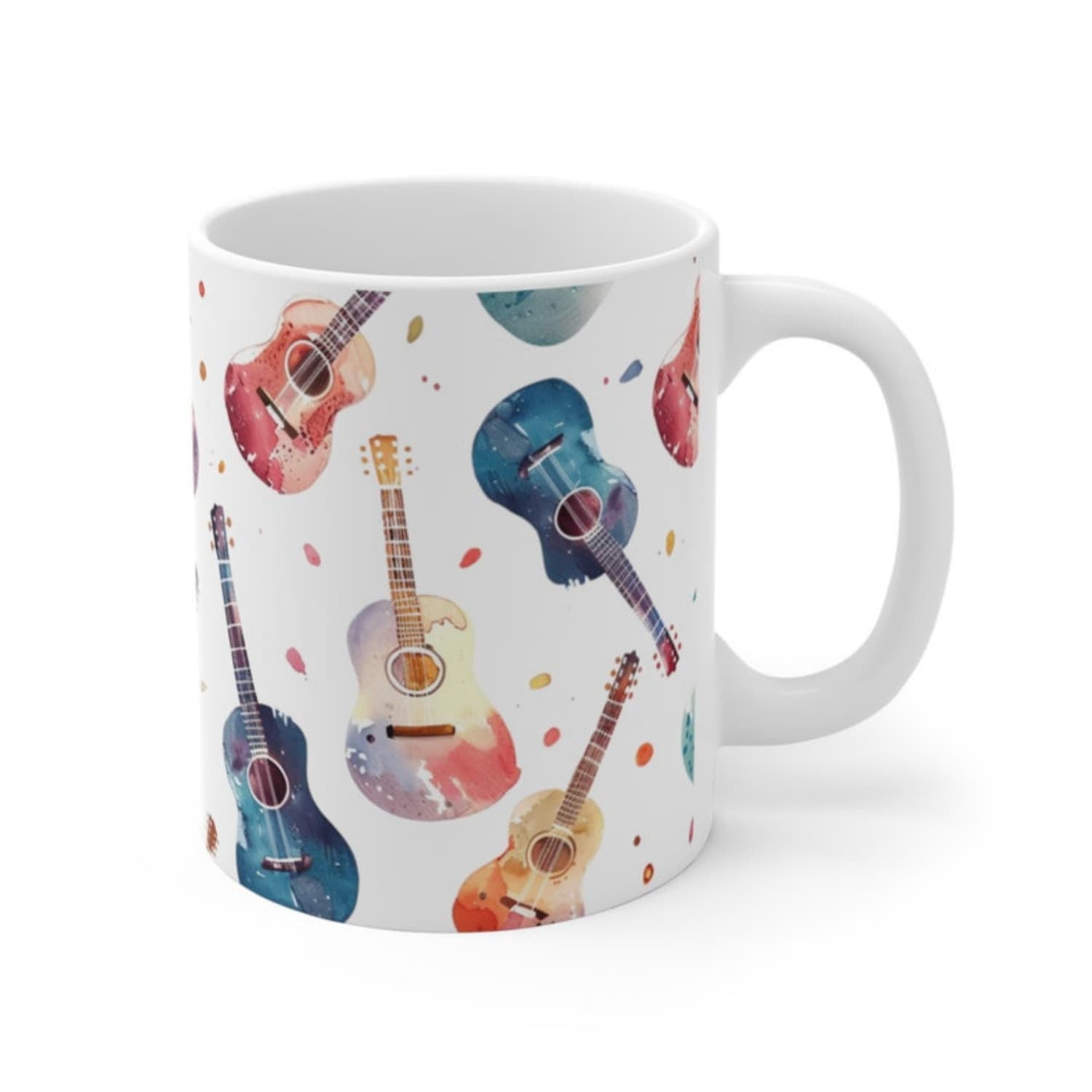 guitar lover coffee mug, nature guitar mug, acoustic guitar music lover ...