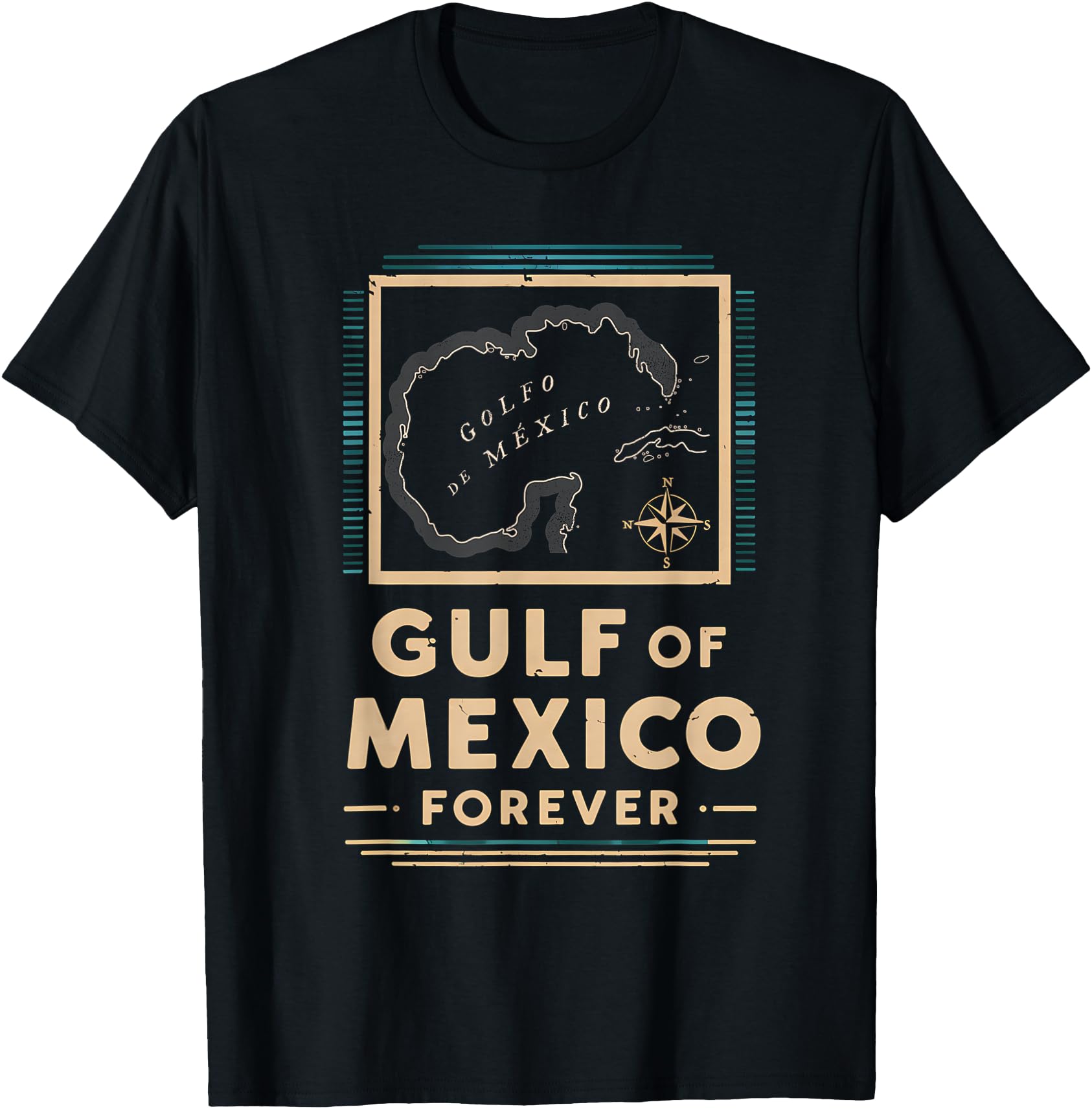 gulf of mexico forever Mexican Souvenir Mexican Gulf T-Shirt,Black tee ...