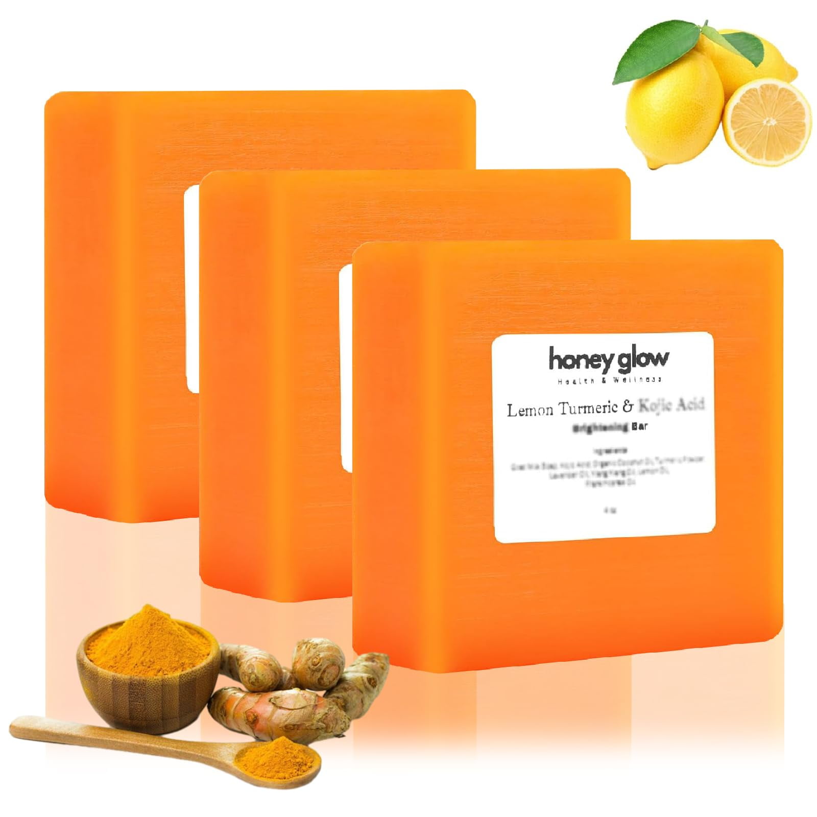 guluxly Honey Glow Lemon DMF15 Turmeric Kojic Soap Bar - Natural ...