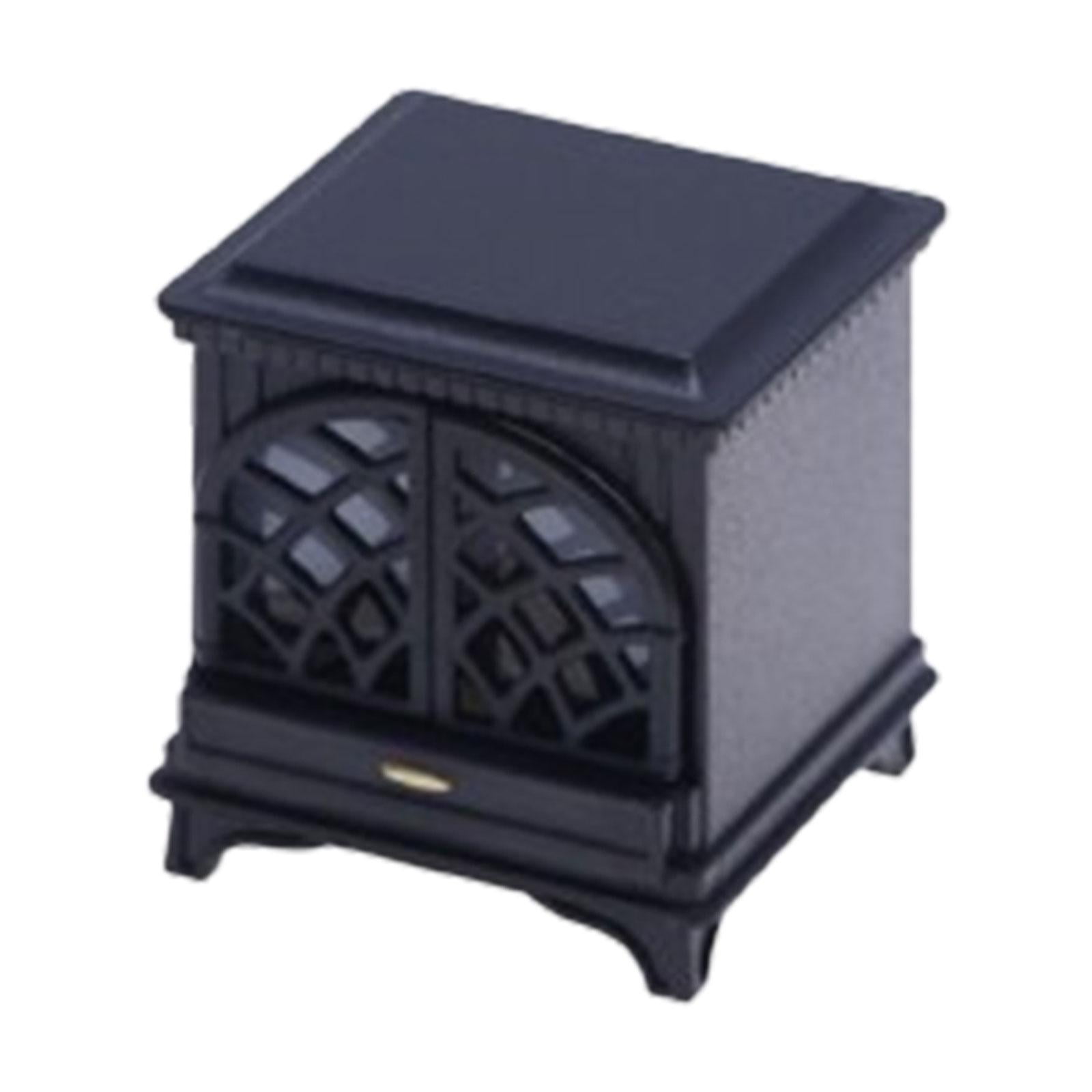 guohui 1/12 Dollhouse Miniature Fireplace with LED Light Mini Fireplace ...