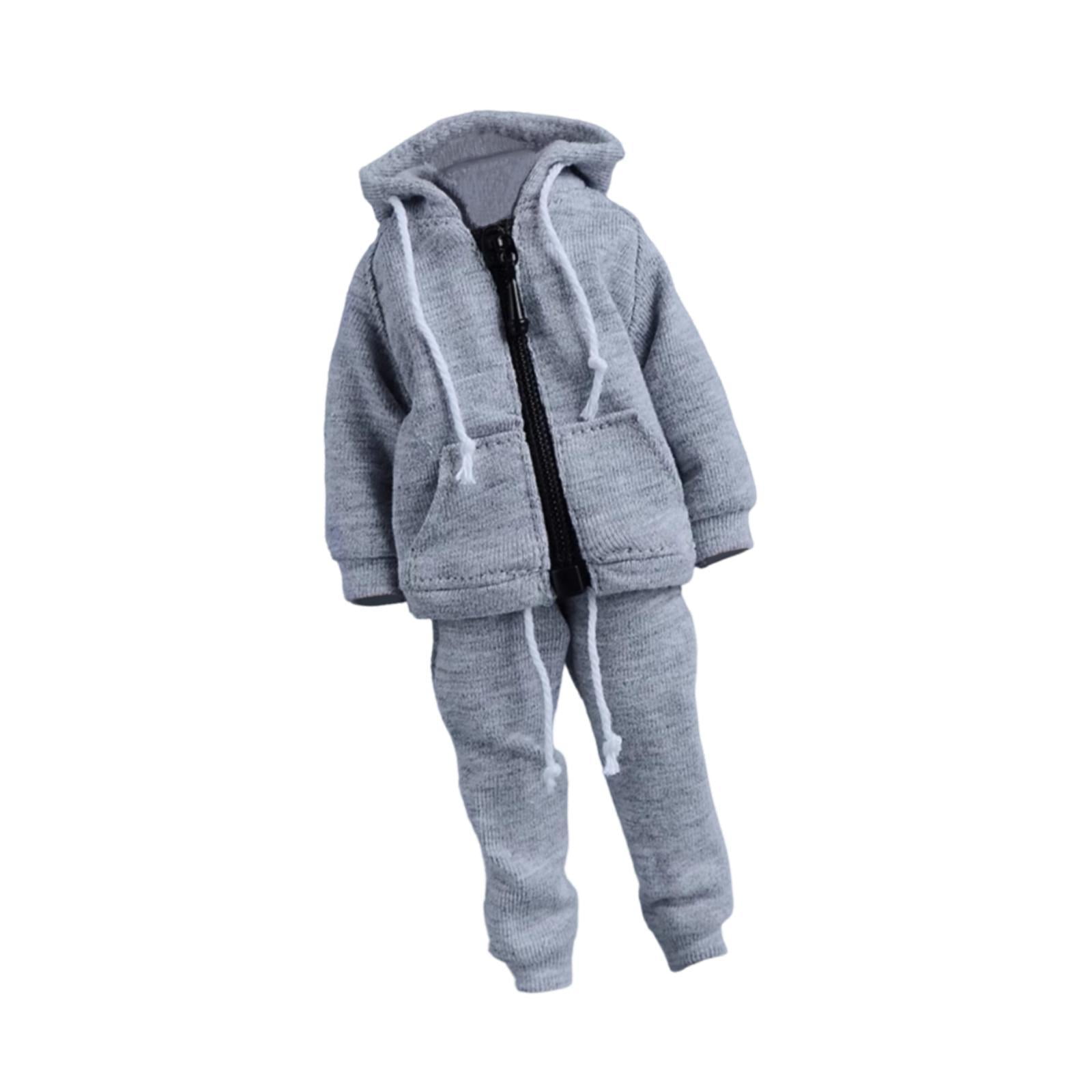 guohui 1/12 Scale Male Clothes Mini Zip up Hoodies and Pants Handmade ...