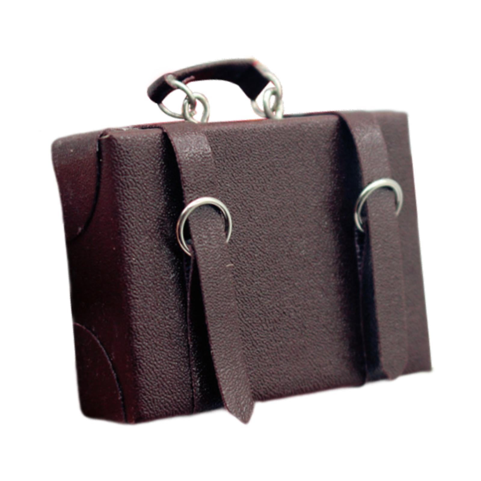 guohui 1/6 1/12 Lugguage Box Mini Briefcase Model for Pretend Play Photography Prop Brown ...