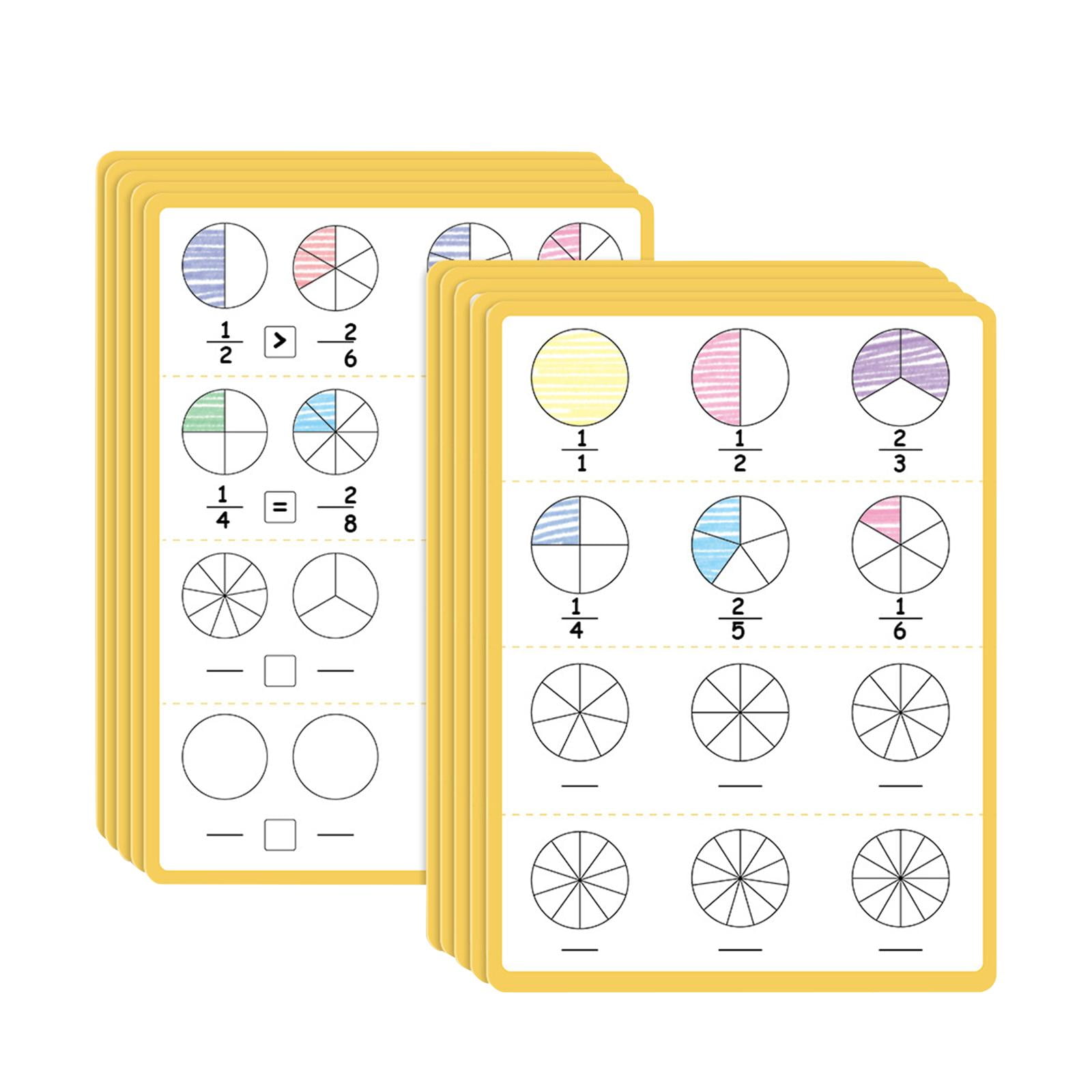 guohui 10 Sheets Interactive Fraction Sheets for Boys Girls Kids ...