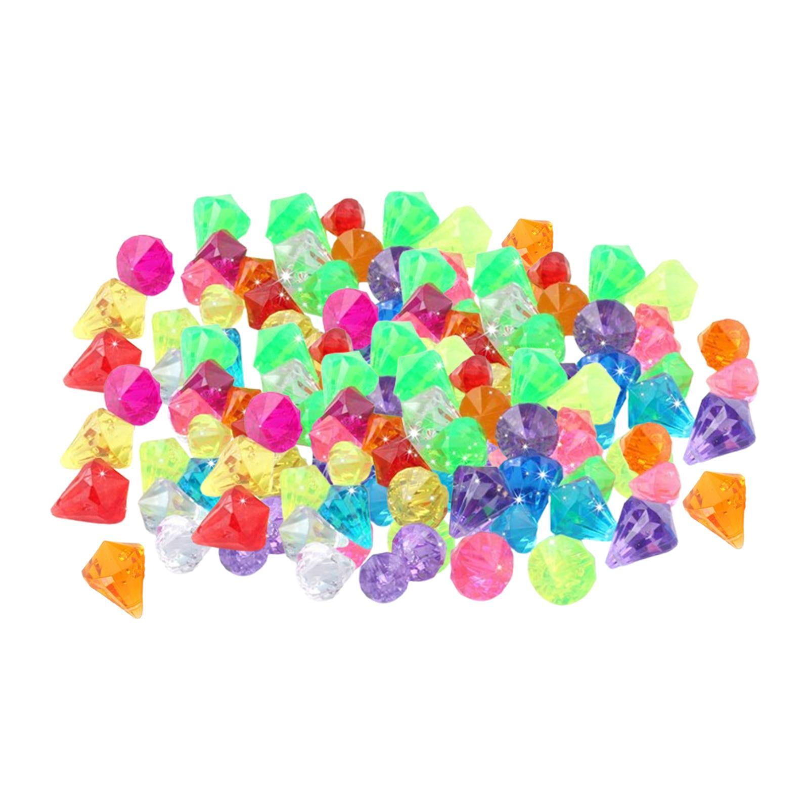 guohui 100 Pieces Rock Treasure Color for Decoration Pretend Play Girls ...