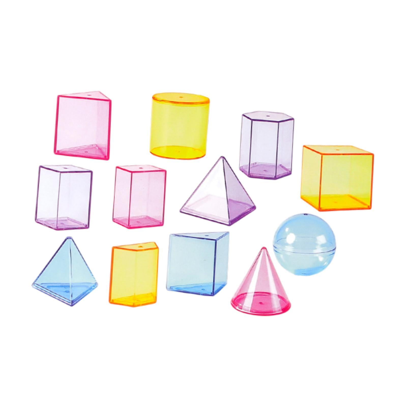 guohui 12 Pieces Geometric Shapes 3D Geometric Solids for School ...