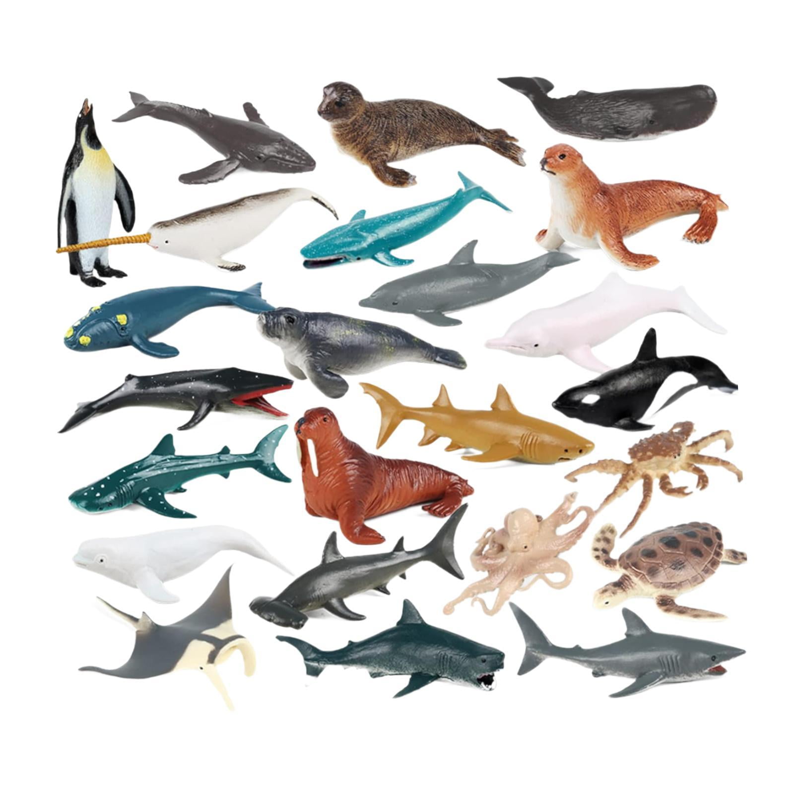 guohui 24 Pieces Fake Sea Animals Marine Animal for Birthday Game Kids ...