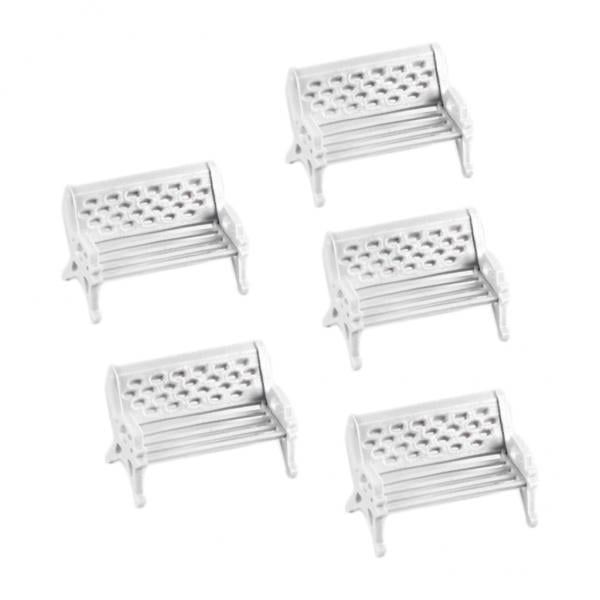 guohui 5x5PCS Miniature Park Bench Dollhouse Decor DIY Sandtable Model ...