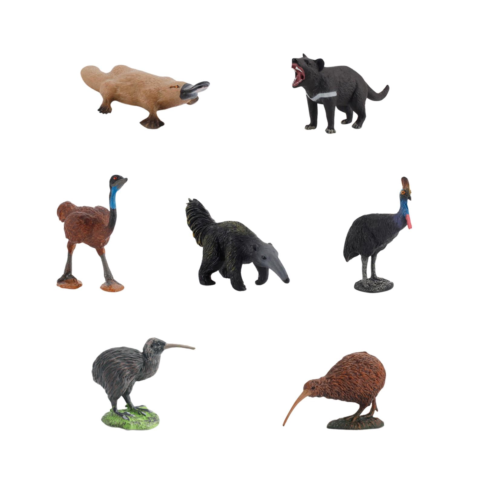 guohui 7 Pieces Safari Animal Figures Toys Mini Animals Figurines for ...