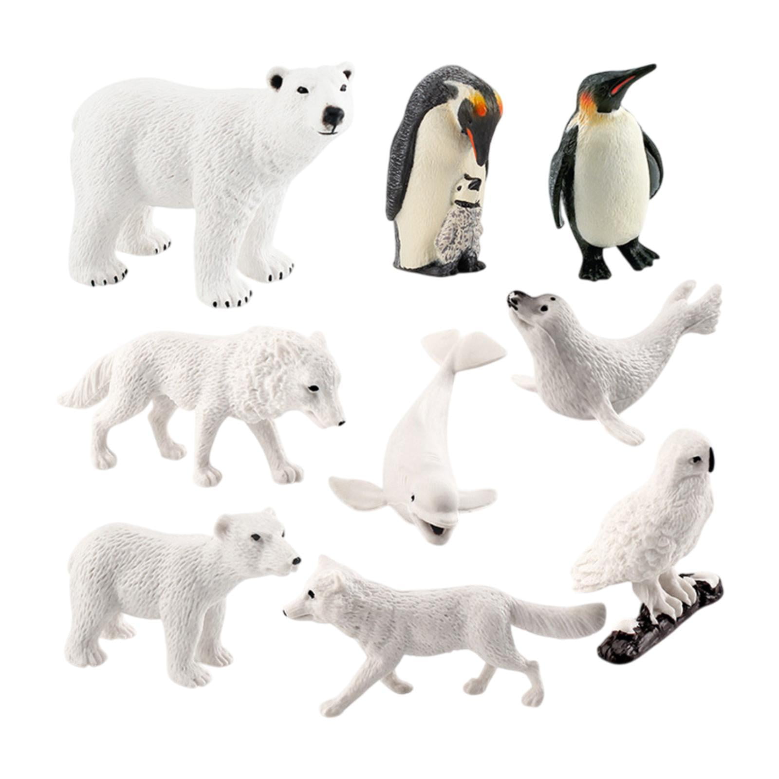 guohui Arctic Animal Set Model Kids Resin Animal Ornaments Decor Animal ...