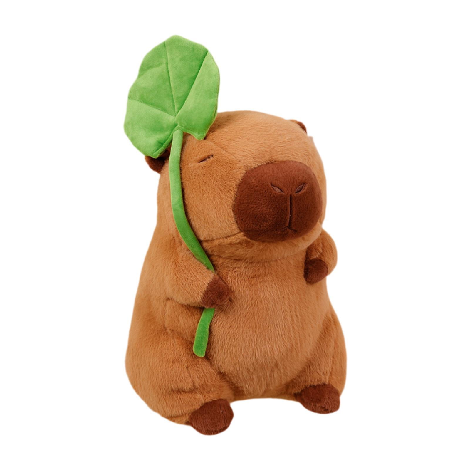 guohui Capybara Plush Toy with Leaves, Plush Capybara Doll, Capybara ...