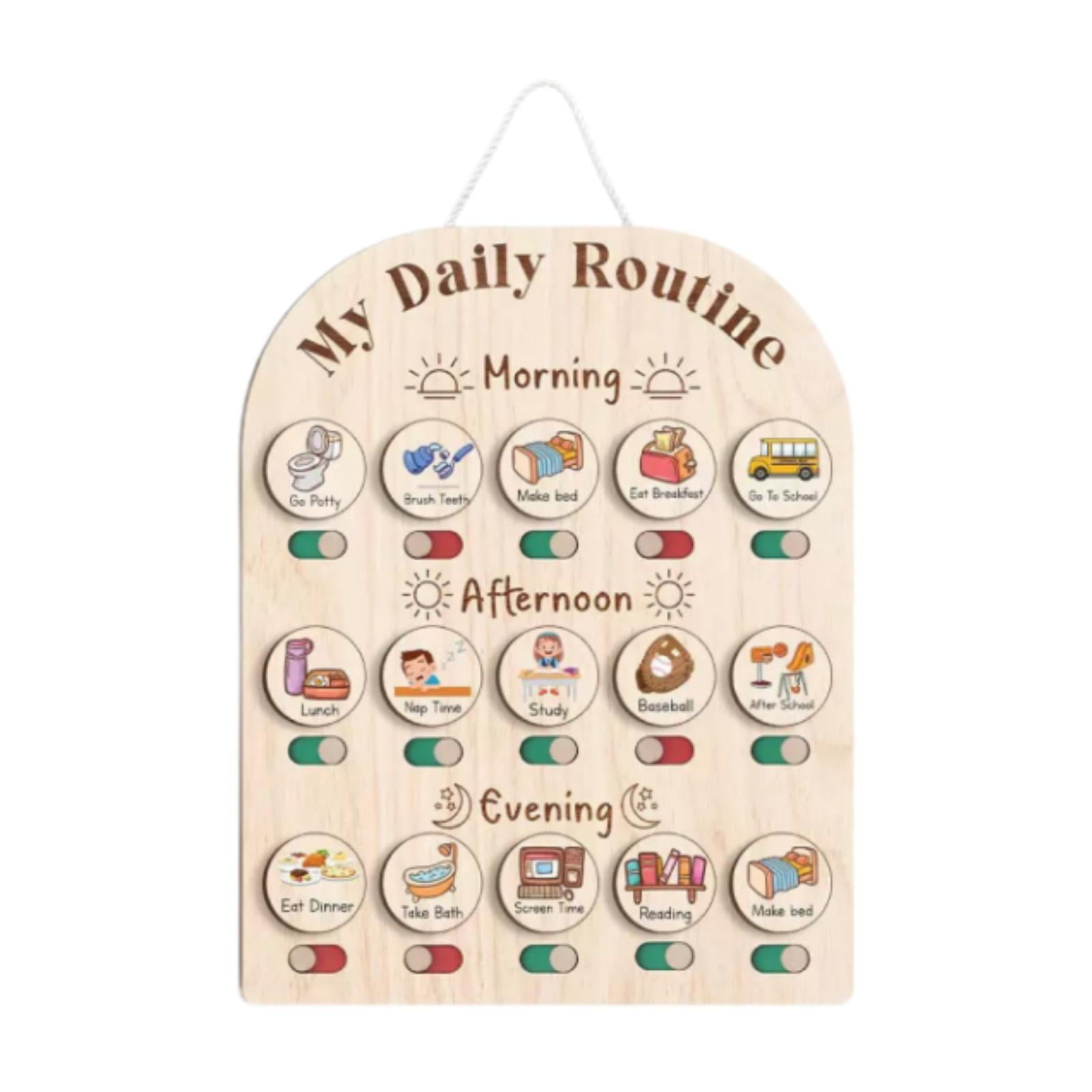 guohui Daily Routine Chart for Kids Schedule Board Thoughtful Funny ...