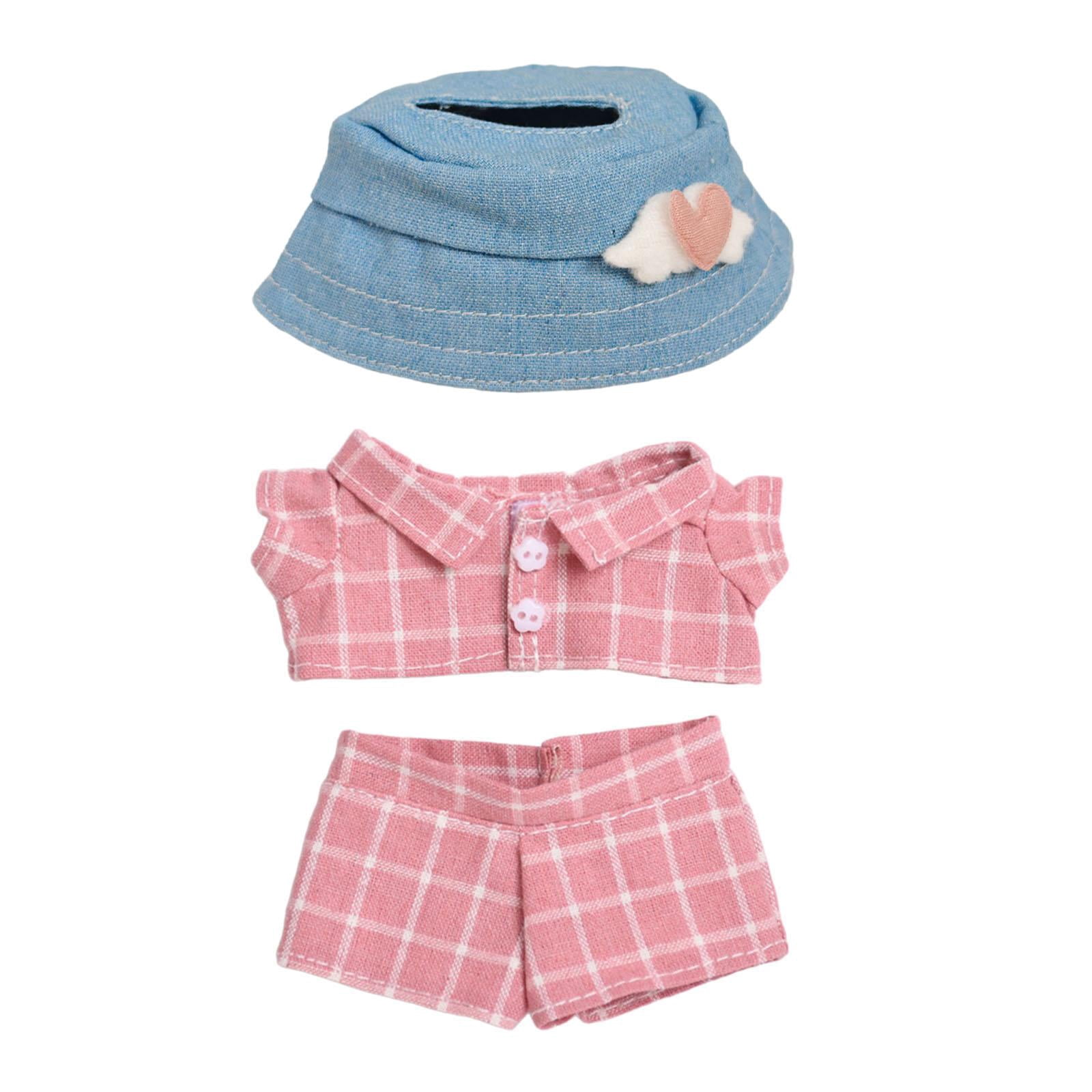 guohui Doll Clothes Set Pink Plaid Suit DIY Doll Outfits for 15cm Dolls ...