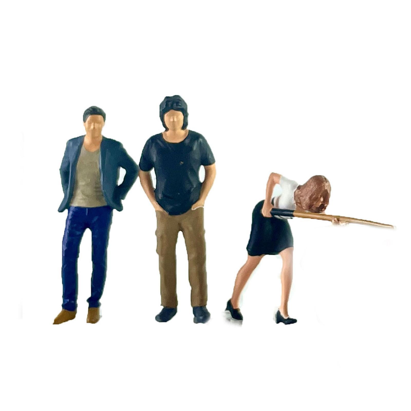 guohui Mini Billiards Figure Model Set 1/64 People Figure Model DIY ...