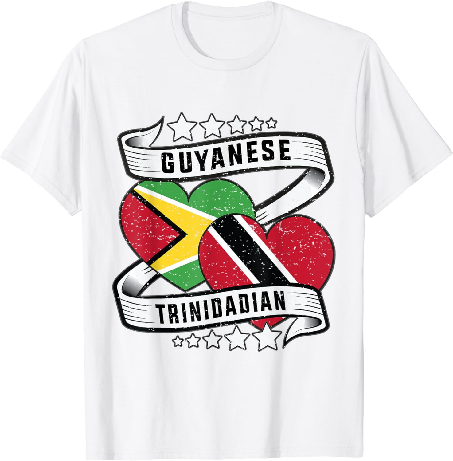 guyanese and trini shirt half trinidad half guyana flag T-Shirt ...