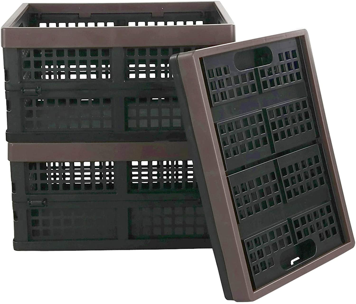 gvbhjxcd HCOCM Kekow 28 L Black Plastic Collapsible Storage Basket 3 ...