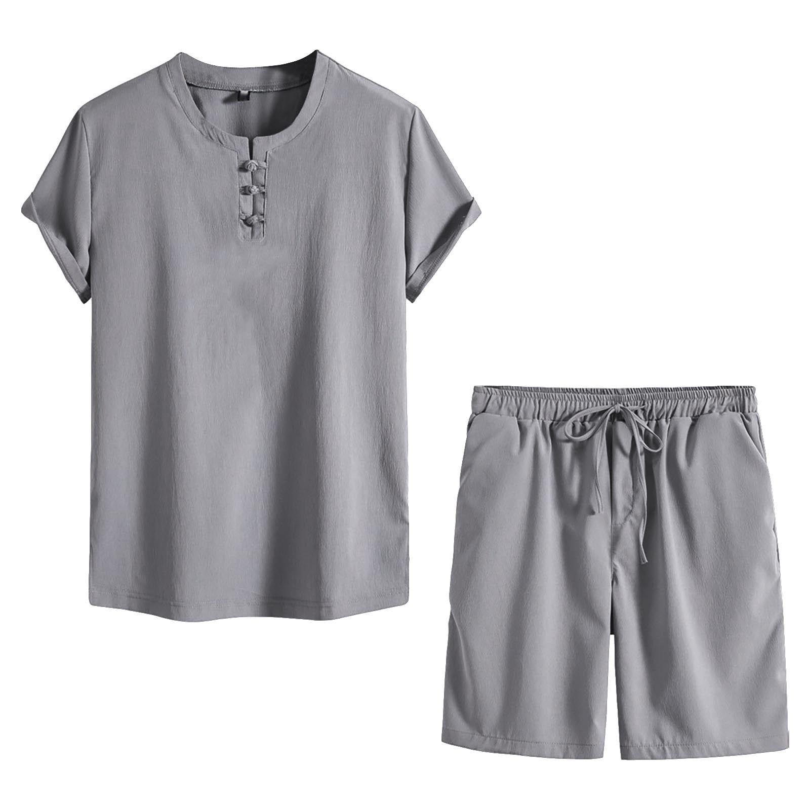 Gvdentm Men Summer Outfits Mens Short Sets 2 Piece Outfits Casual