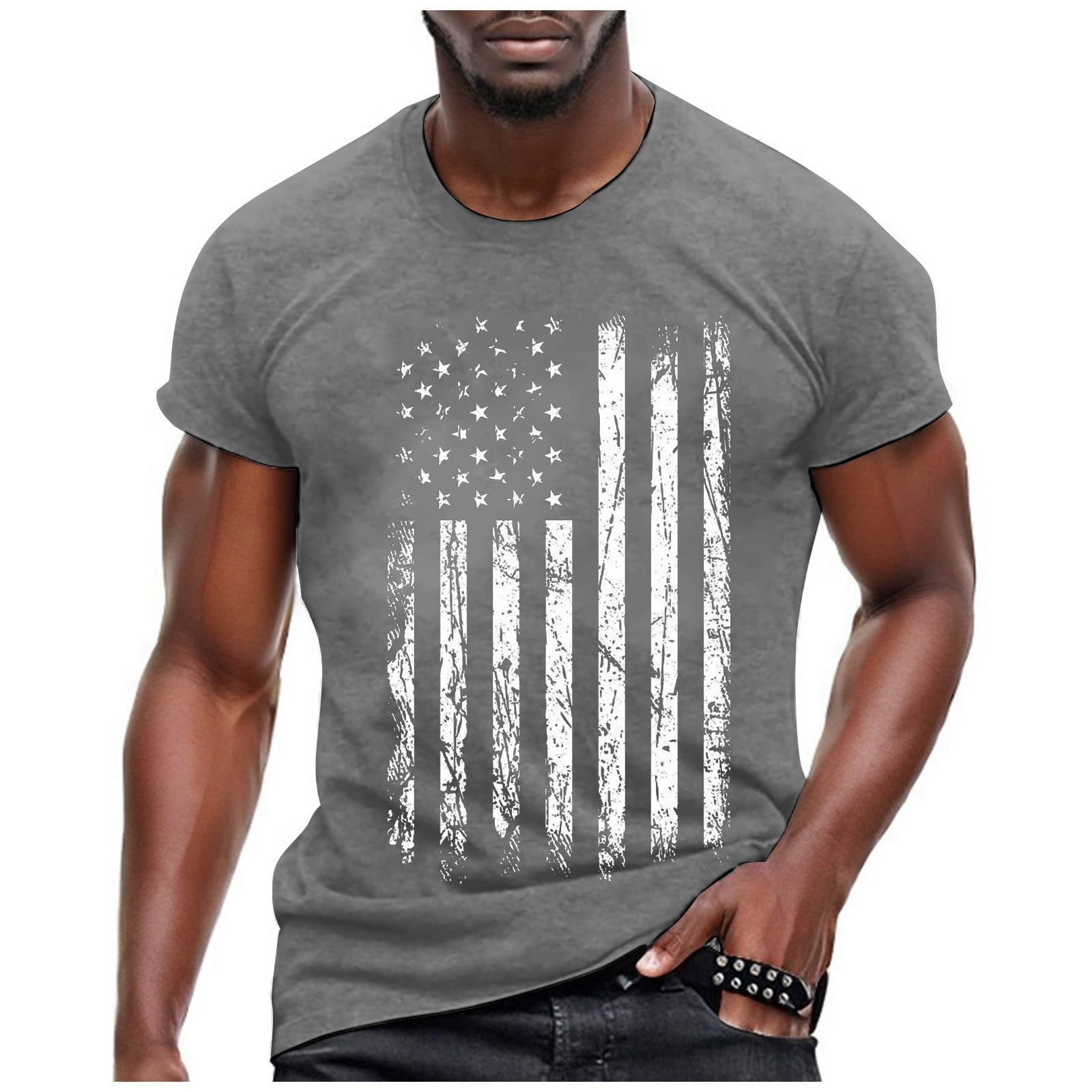 gvdentm Patriot Crew Mens T-Shirts Men's American USA Flag Patriotic T ...