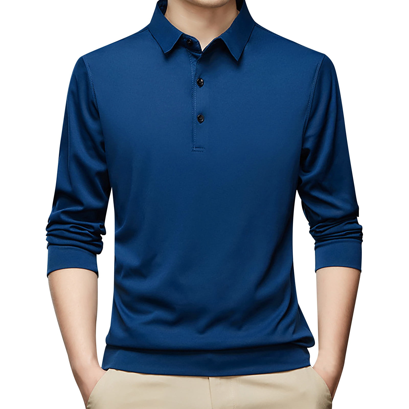 gvdentm Polo Tee Shirts for Men Long Sleeve Polo Shirts for Men ...
