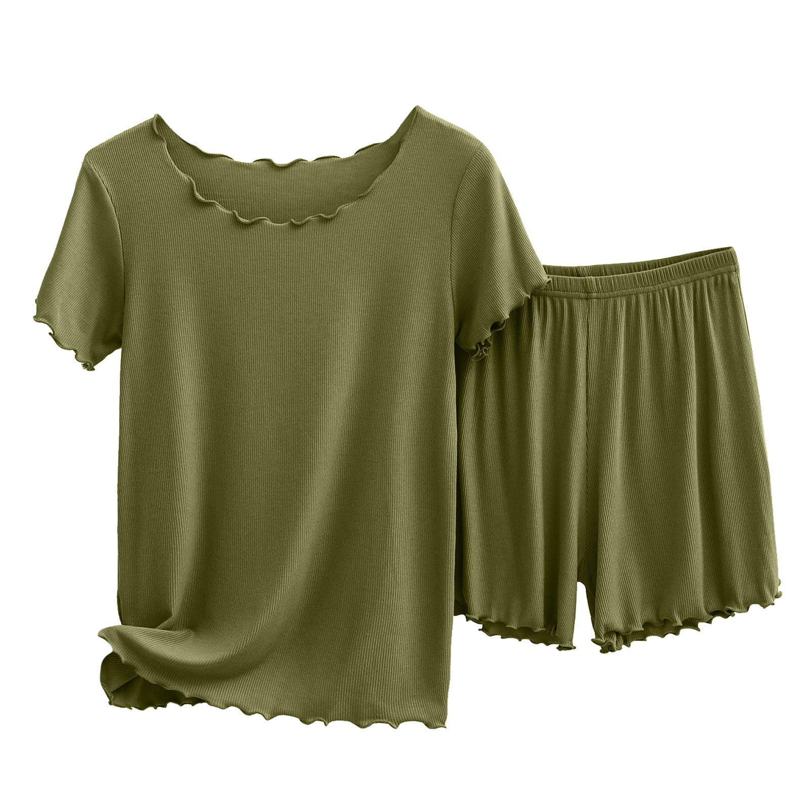 gvdentm Shorts Pjs for Women Set Women's Satin Sleepwear Short Sleeve ...