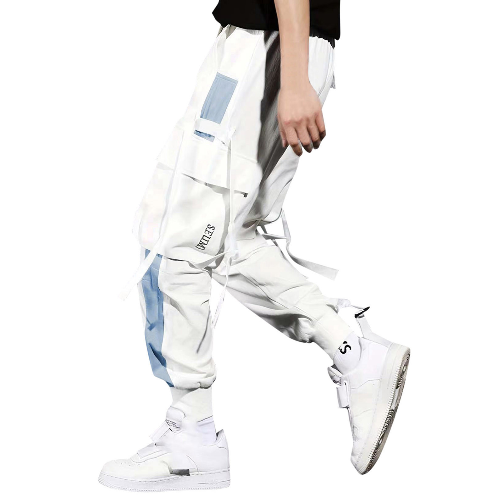 gvdentm Sweatpants for Men Men's Full Elastic Waist Casual Cargo Pants ...