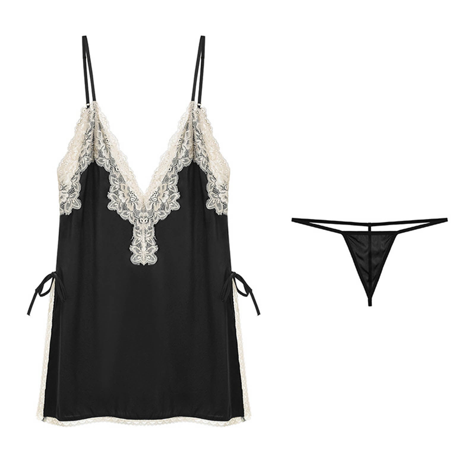 Gvdentm Valentines Lingerie Set Womens Floral Lace Cutout Lingerie