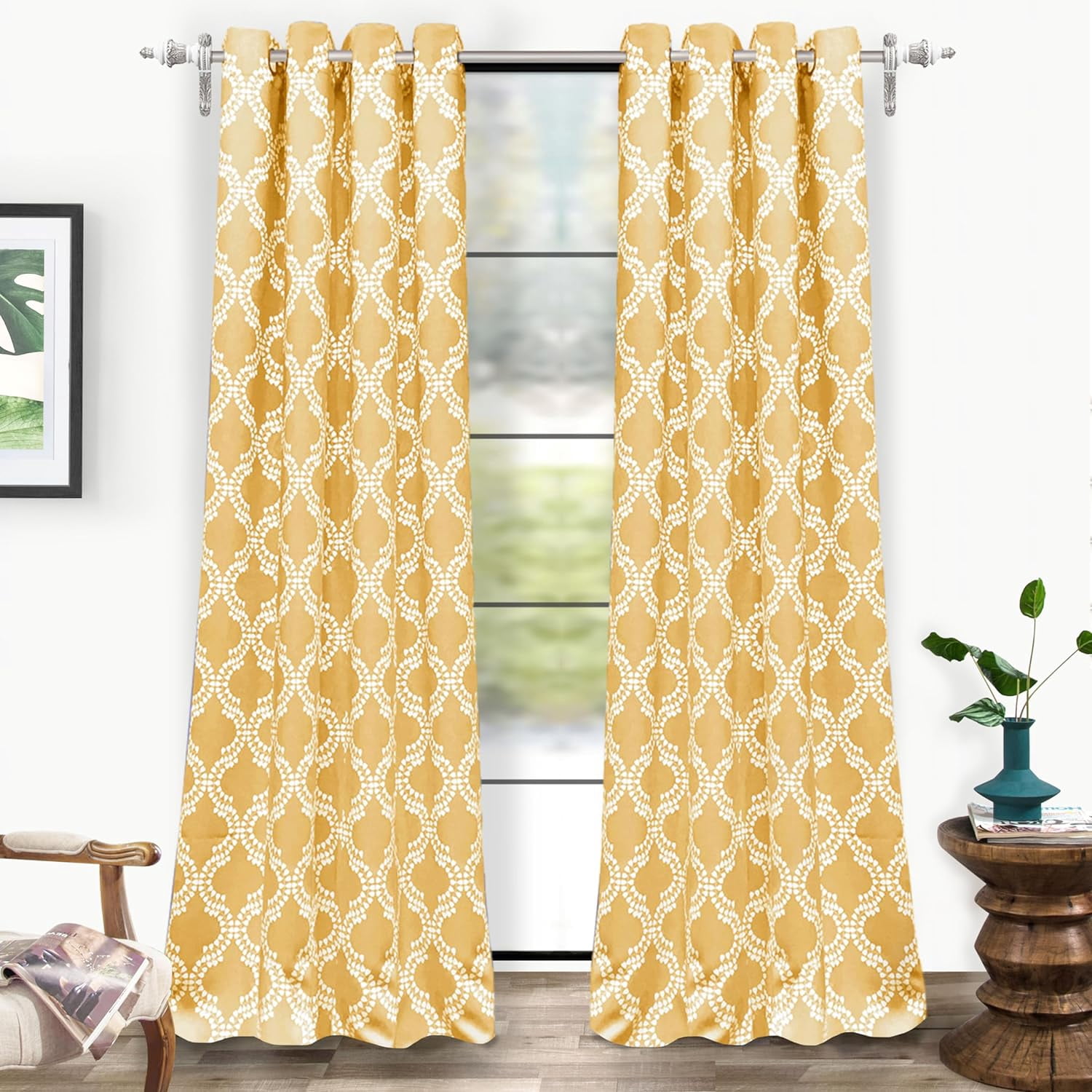 gyabdhgj Geometric Room Darkening Curtain for Living Room Bedroom 96 ...