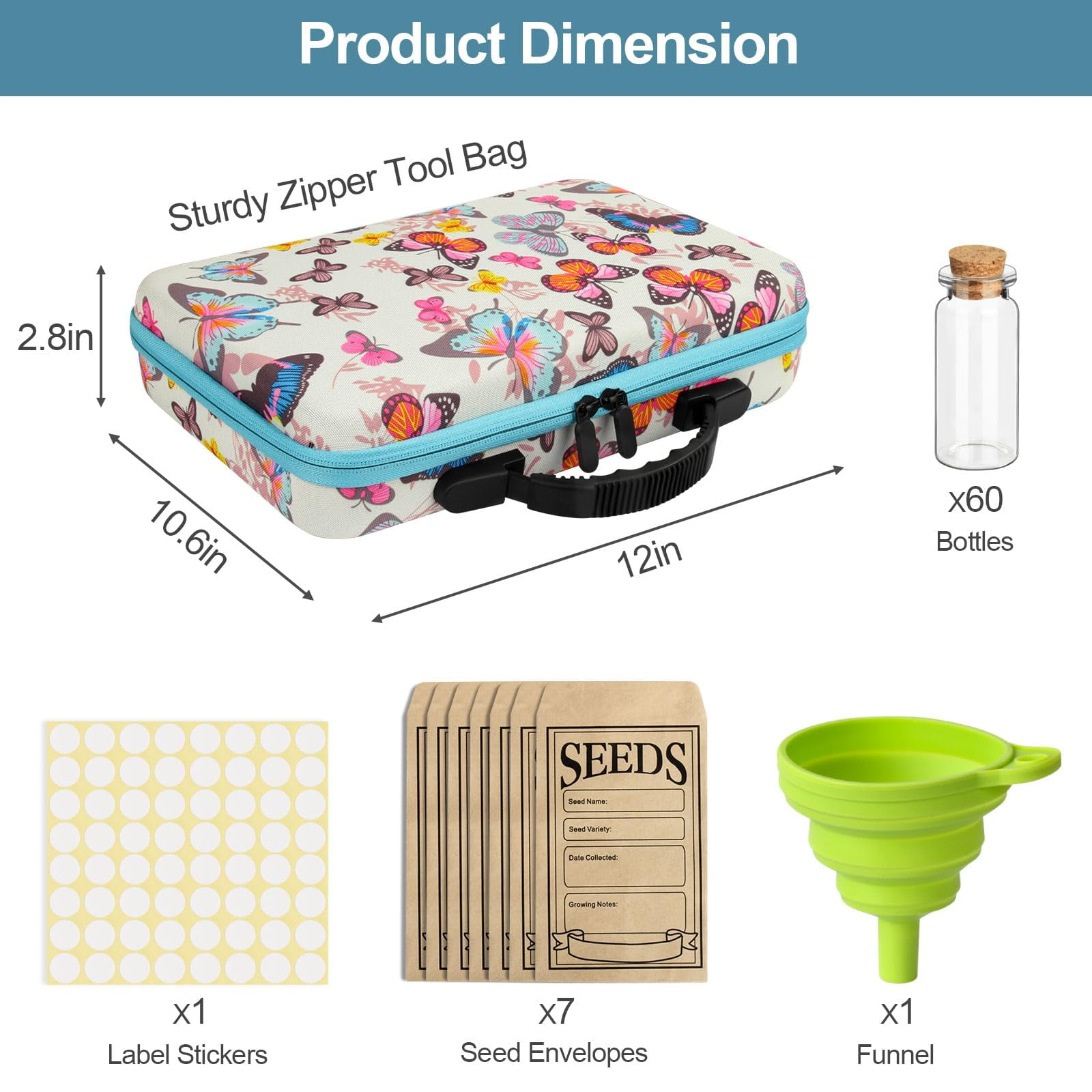 gzmwj Seed Storage AJH3 60 Slots Glass Seed Storage Box, Portable Seed ...