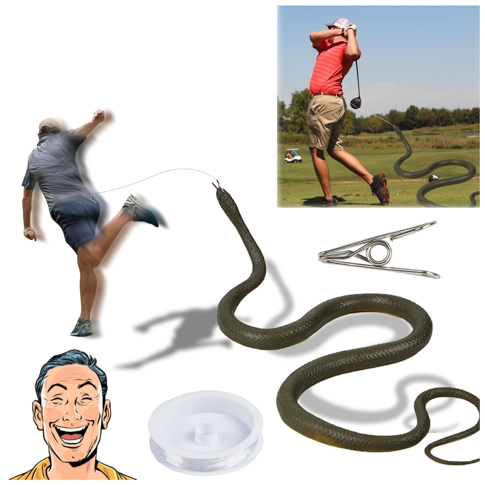 gzrnje Snake Prank with String Clip,2024 Snake Prank for Golf, Prank ...
