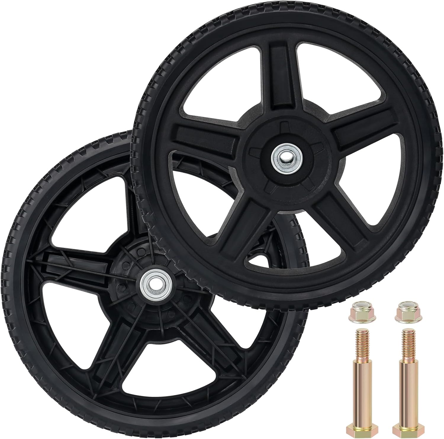 h Lawn Mower Wheels Push Lawn Mower Wheels with Bolts and Lock Nuts Kit ...