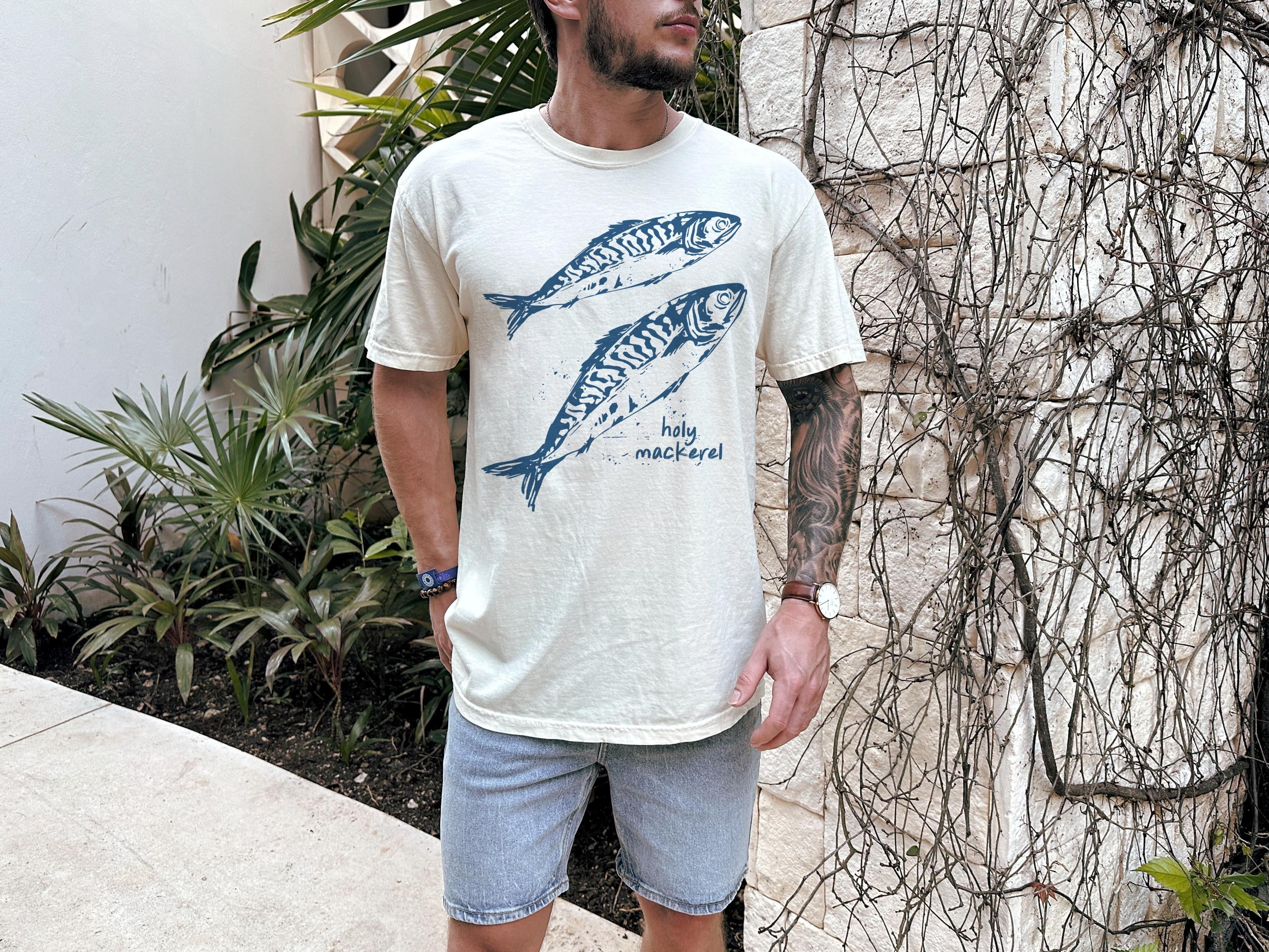 h Shirt, Funny Fishing TShirt, Holy Mackerel Shirt, Dad Joke Shirt ...