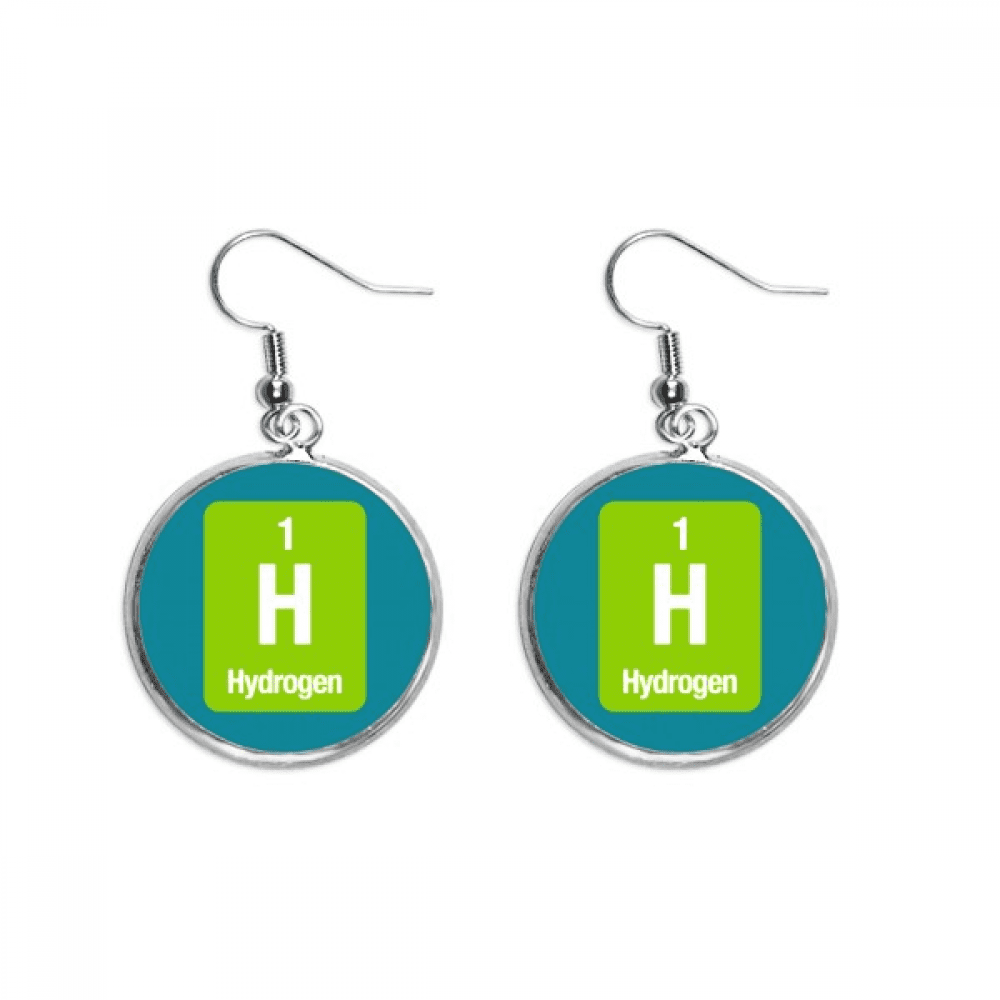h hydrogen checal element science ear dangle silver drop ear jewelry ...