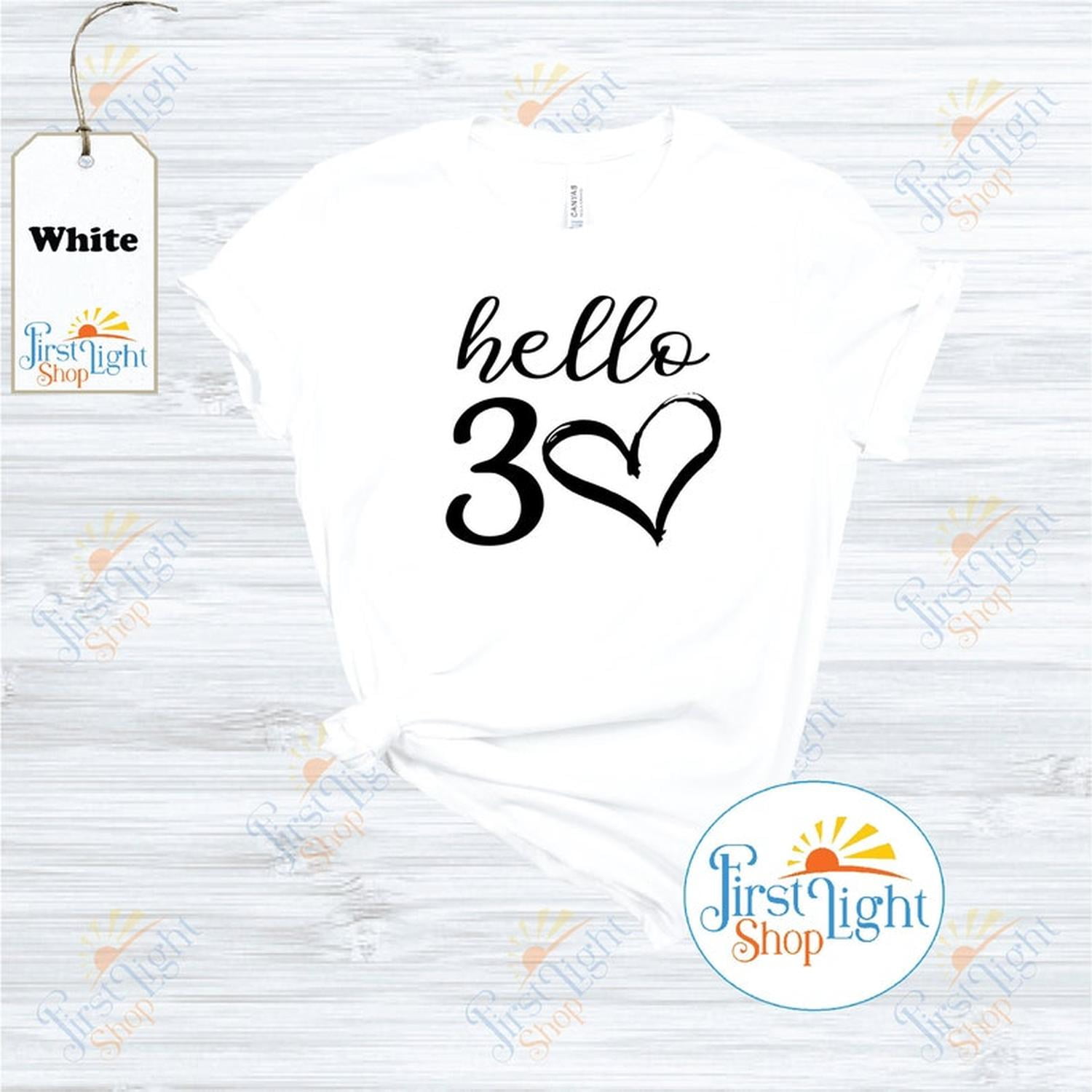h1ello 30 Heart S1Hirt - 30th Birthday Bella C1Anvas T1EE - Walmart.com
