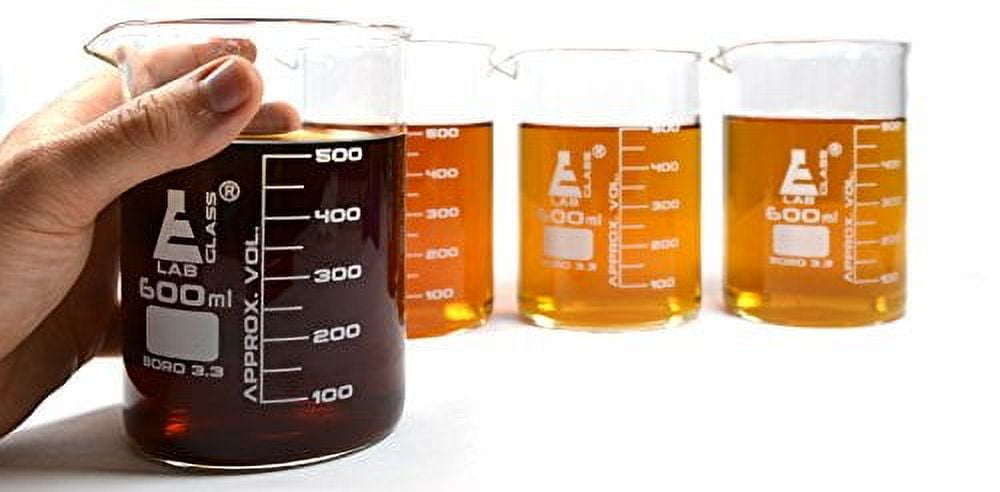 hBARSCI Hand Crafted Beaker Kitchen Glasses - 20oz (600mL) - Pack of 4 ...