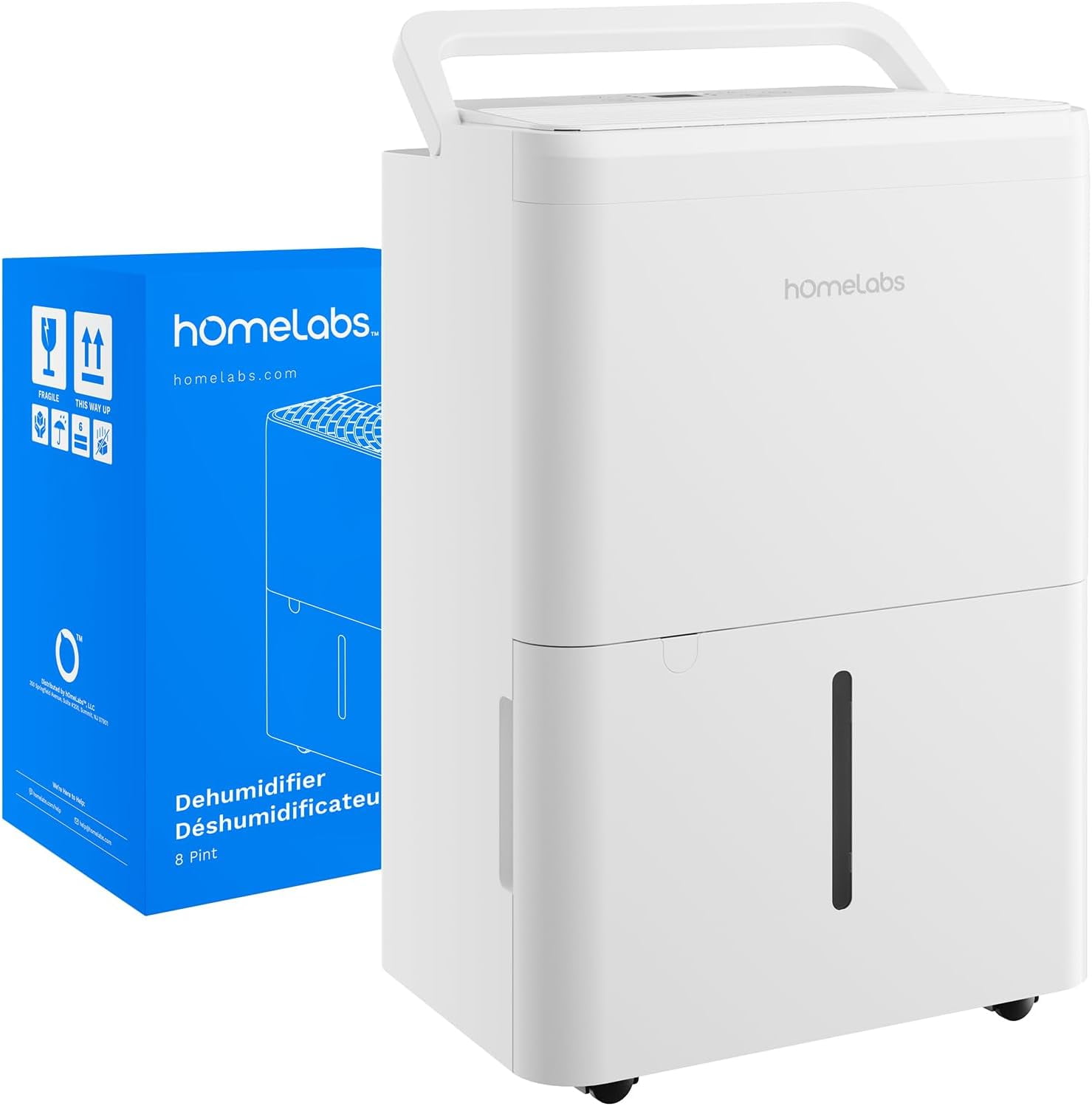 hOmeLabs 1,000 Sq. Ft Portable Wi-Fi Dehumidifier – 8 Pint, Ultra Quiet ...