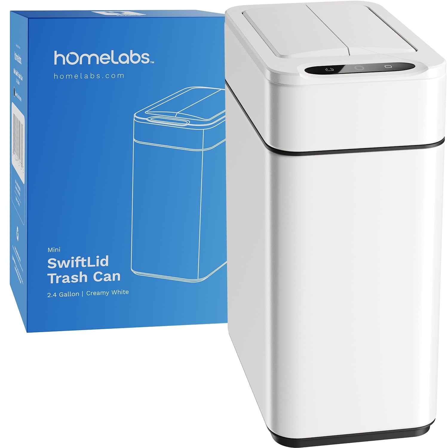 hOmeLabs Durable 2.4 Gallon Sensor Trash Can, Retractable Butterfly Lid ...