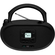 onn. Portable CD/Cassette Boombox with Bluetooth Wireless Technology ...