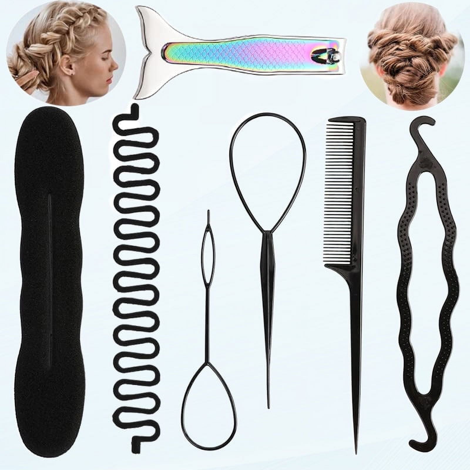 hair twister topsy tail hair tool hair braiding tools hair loop styling tool hair pull through ...