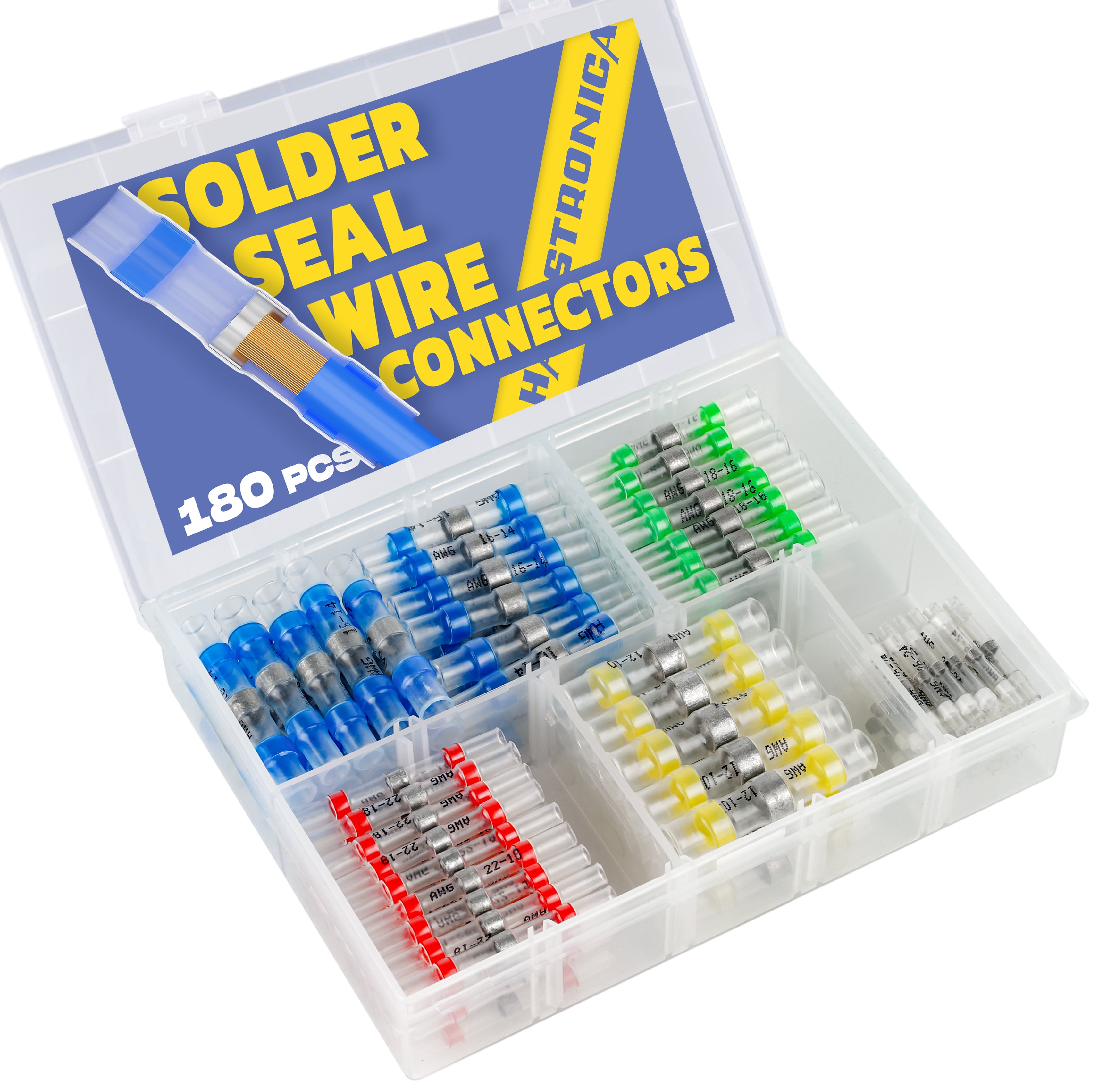 haisstronica 180PCS Solder Seal Wire Connectors, Waterproof Wire Splice ...
