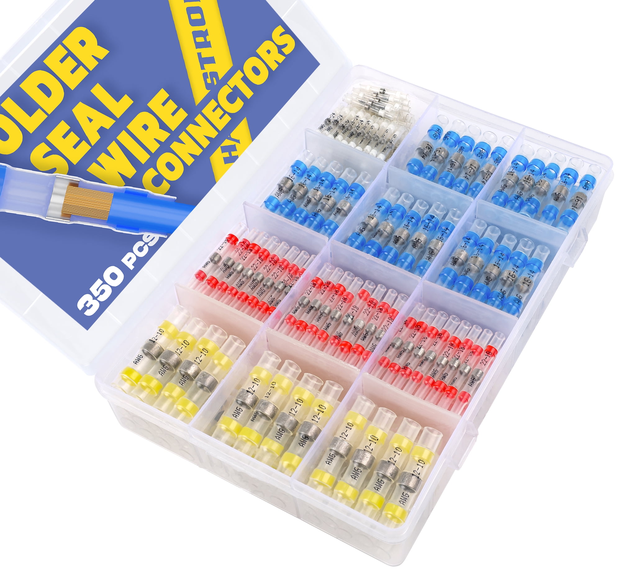 haisstronica 350PCS Solder Seal Wire Connectors, AWG 26-10 Waterproof ...