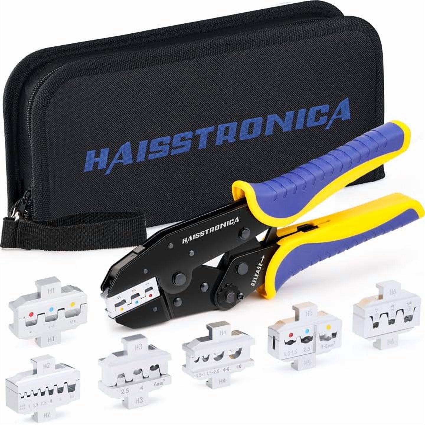 haisstronica 6 in 1 Crimping Tool Kit, Professional Ratchet Wire ...