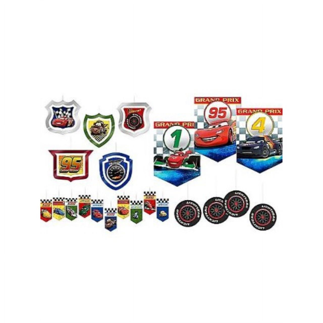 hallmark cars 'grand prix dream party' room decorating kit (22pc ...