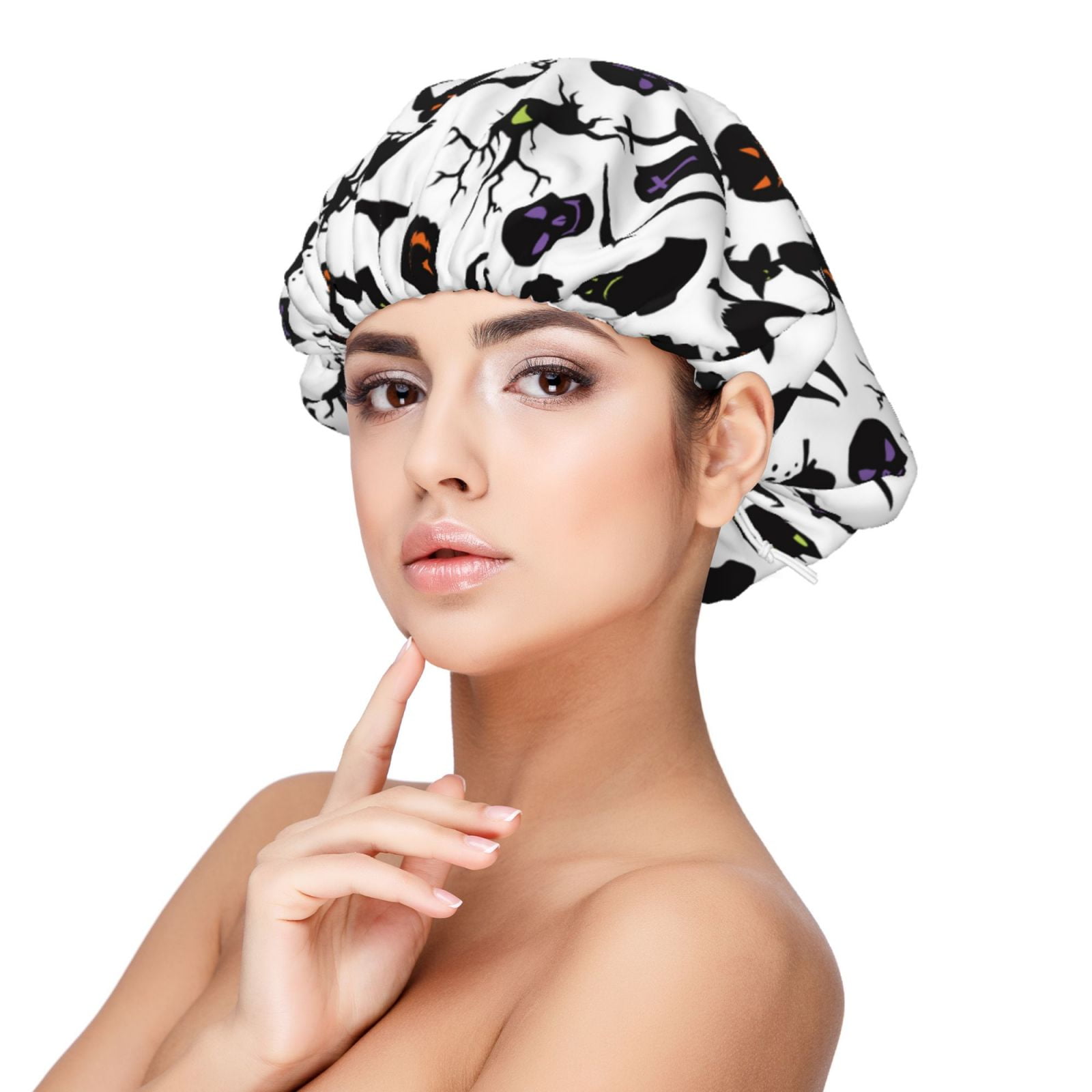 halloween pumpkin black Silk Bonnet for Sleeping Women/Men, Adjustable ...