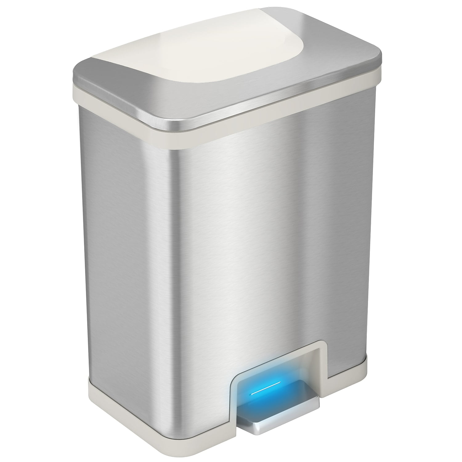 halo TapCan Stainless Steel Rectangular Pedal Sensor Trash Can with ...