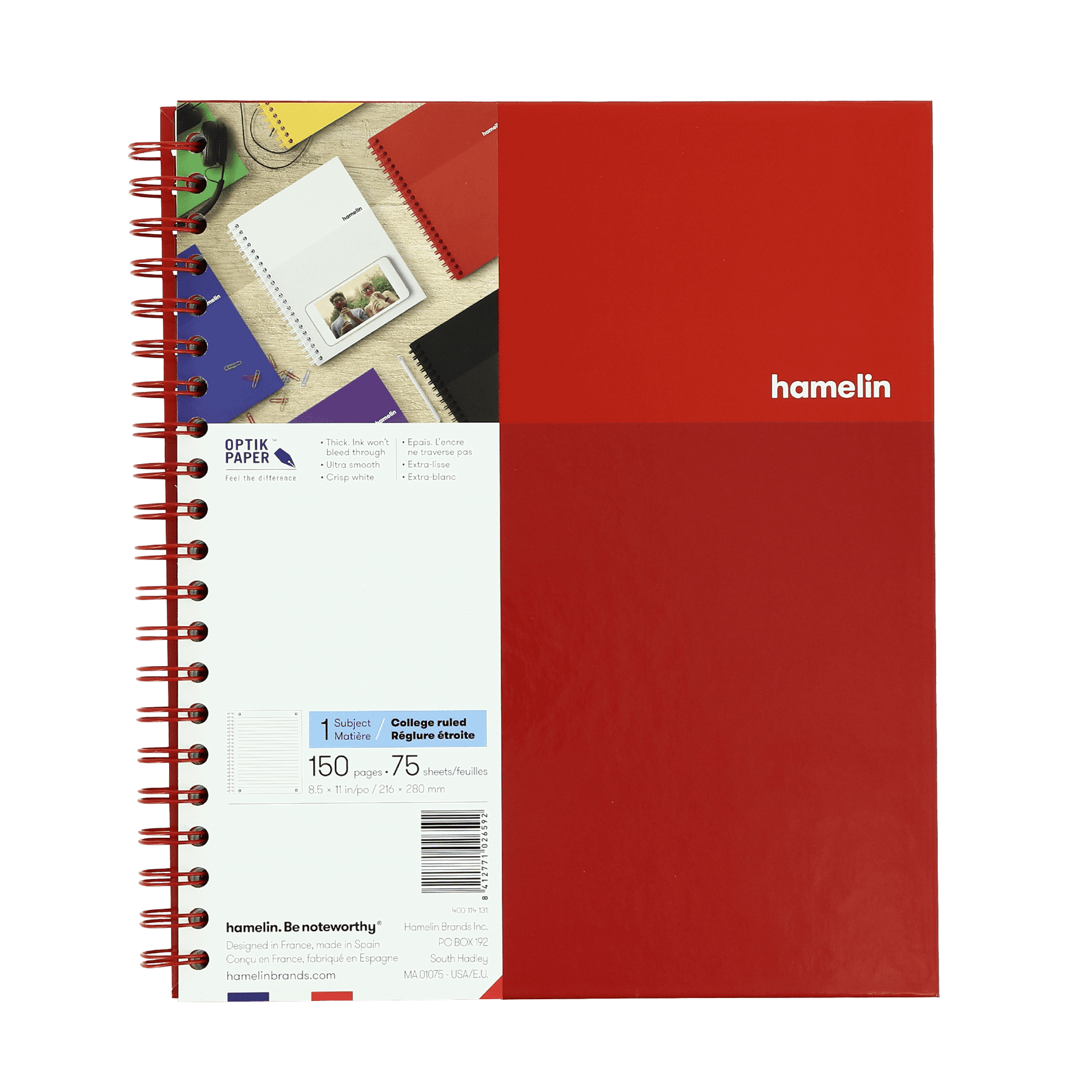 1 Subject College Ruled 8.5x11" Notebook Ruby Red - Walmart.com