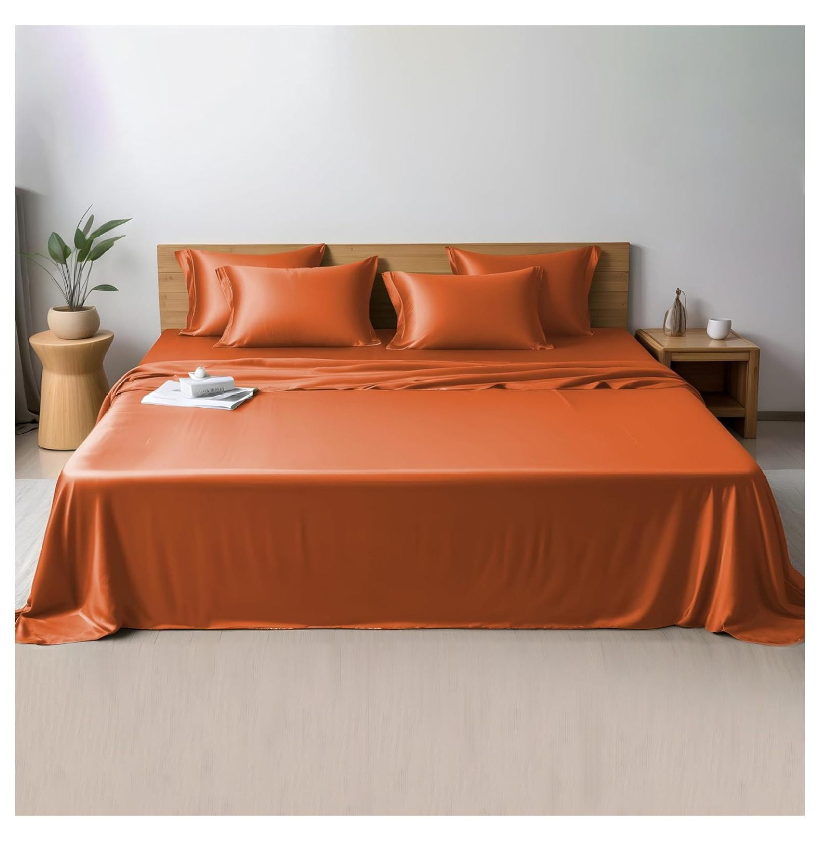 han chong Full Size Sheets Set, 100% Rayon Derived from Bamboo 4pc Bed ...