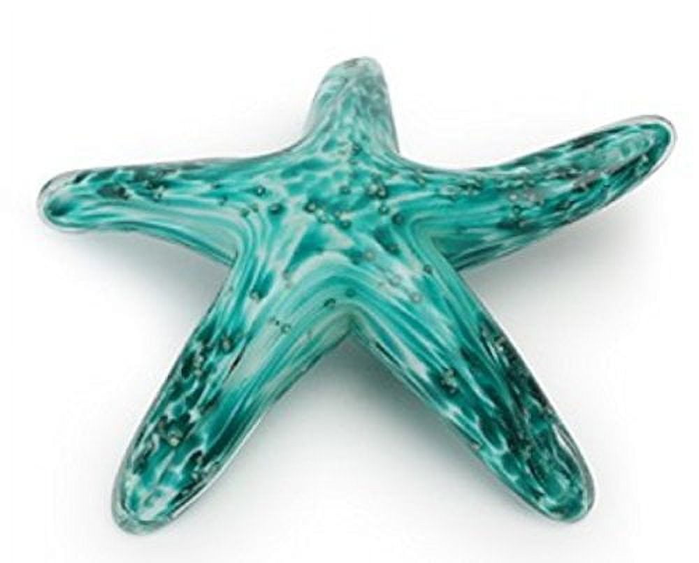 Dynasty Gallery Hand Blown Glass Walking Starfish, Teal Glows in the ...