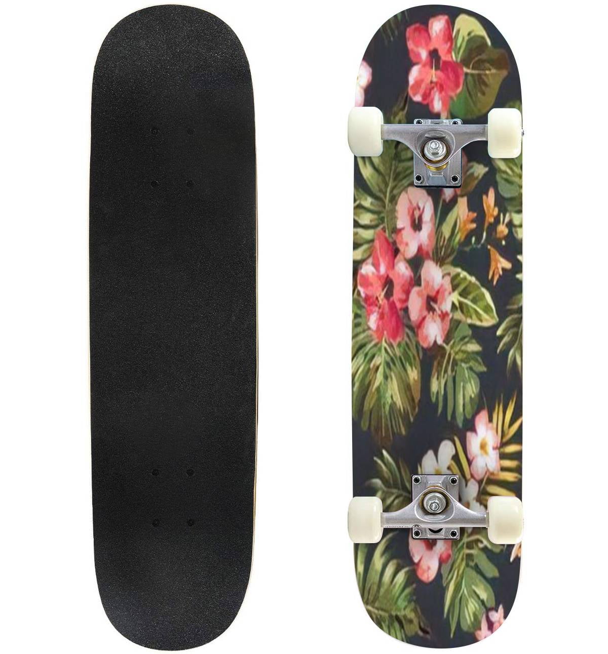 hand draw tropical flower blossom cluster Outdoor Skateboard Longboards ...