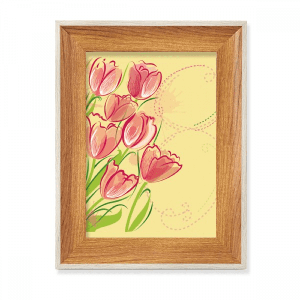 hand painted flower illustration desktop wooden photo frame display ...